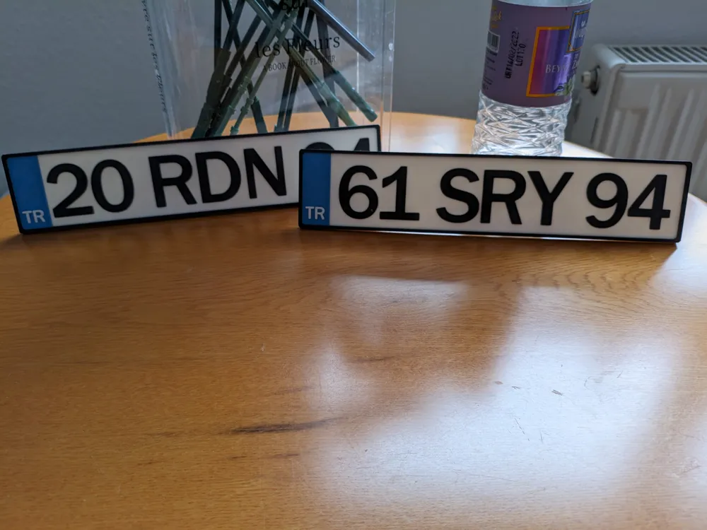 Customizable Turkish License Plate with Flag - MakerWorld 3D Model | 3Drop