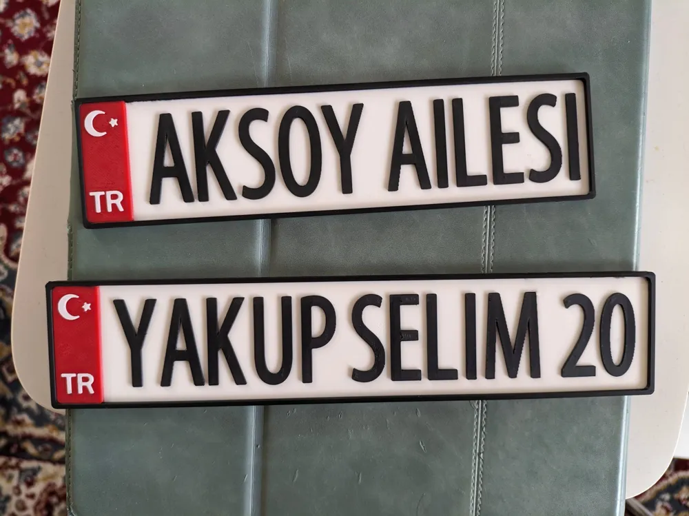 Customizable Turkish License Plate with Flag - MakerWorld 3D Model | 3Drop