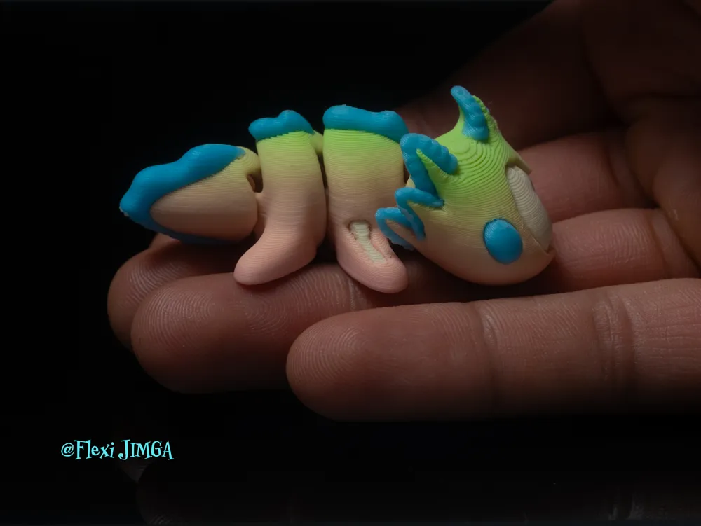 Zombie Axolotl - Articulated & Keychain by 🟢 Flexi JIMGA MakerWorld: Download Free 3D Models