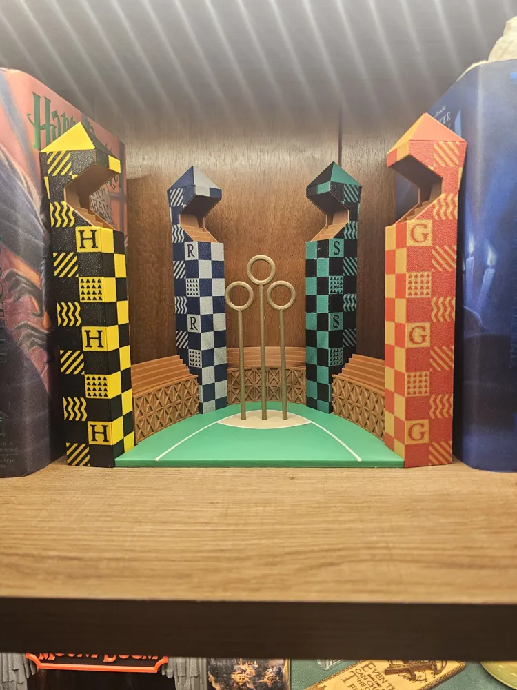 Harry Potter Quidditch Pitch Book Nook - Free 3D Print Model - MakerWorld