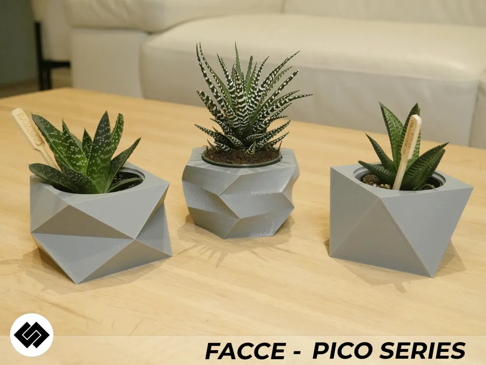 Facce Series Triple Planter Set by Embrace Making - MakerWorld