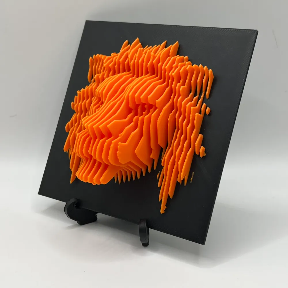 Layered Lion Sculpture - Wall Art by TeocinMakerWorld: Download Free 3D ...