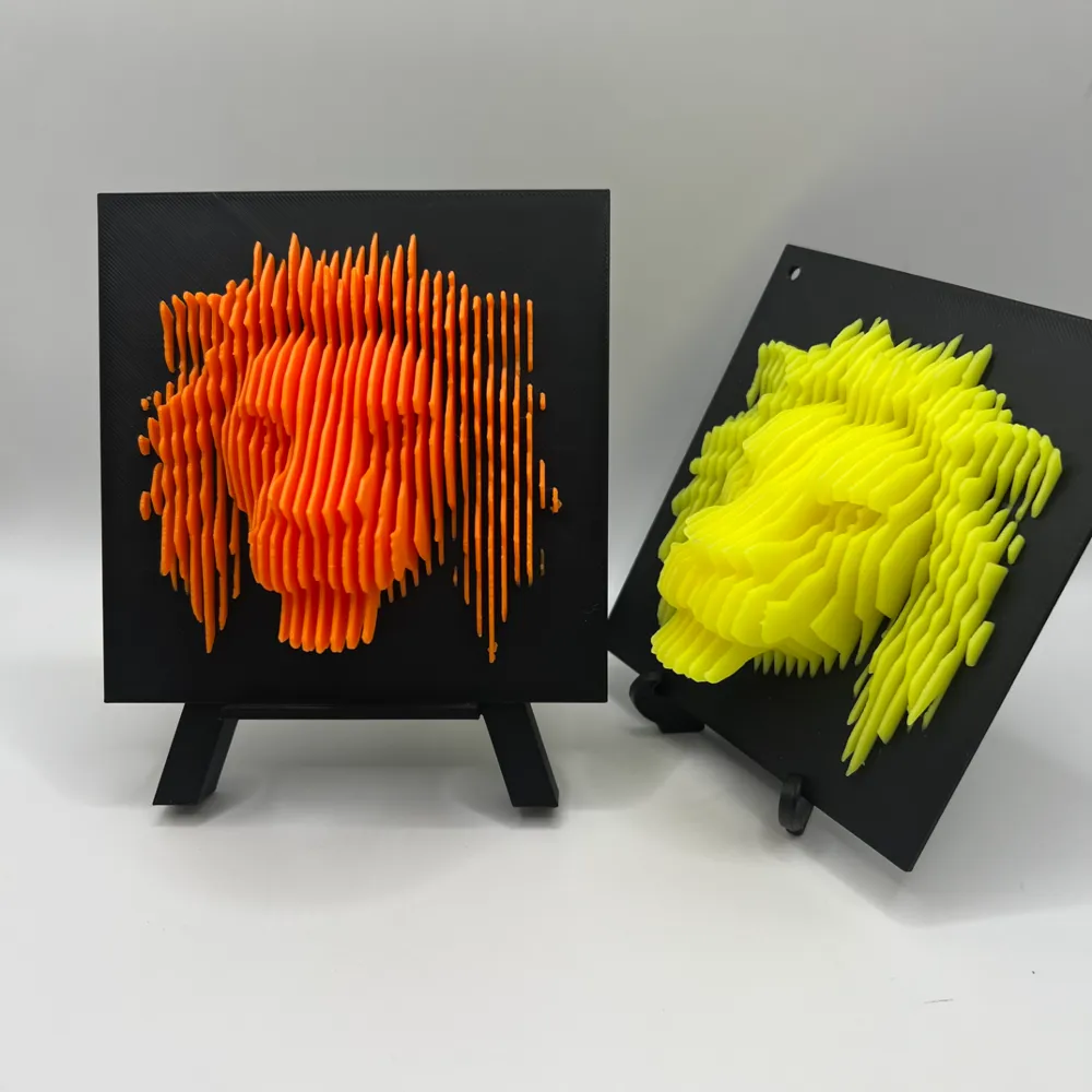 Layered Lion Sculpture - Wall Art by TeocinMakerWorld: Download Free 3D ...