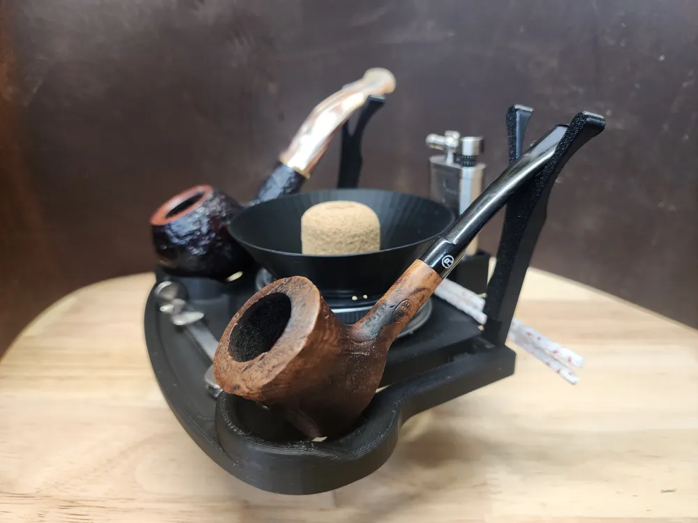 Tobacco Piper's Station: 2 Pipe Stand + Ashtray by GabrielMaker ...