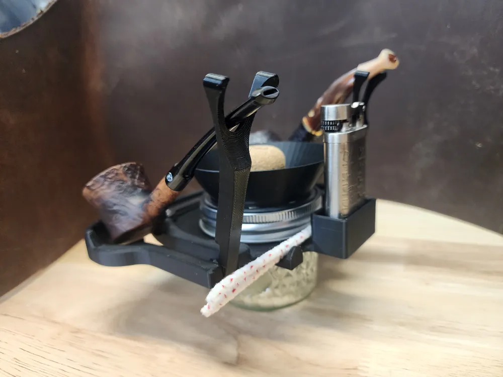 Tobacco Piper's Station: 2 Pipe Stand + Ashtray - Free 3D Print Model ...