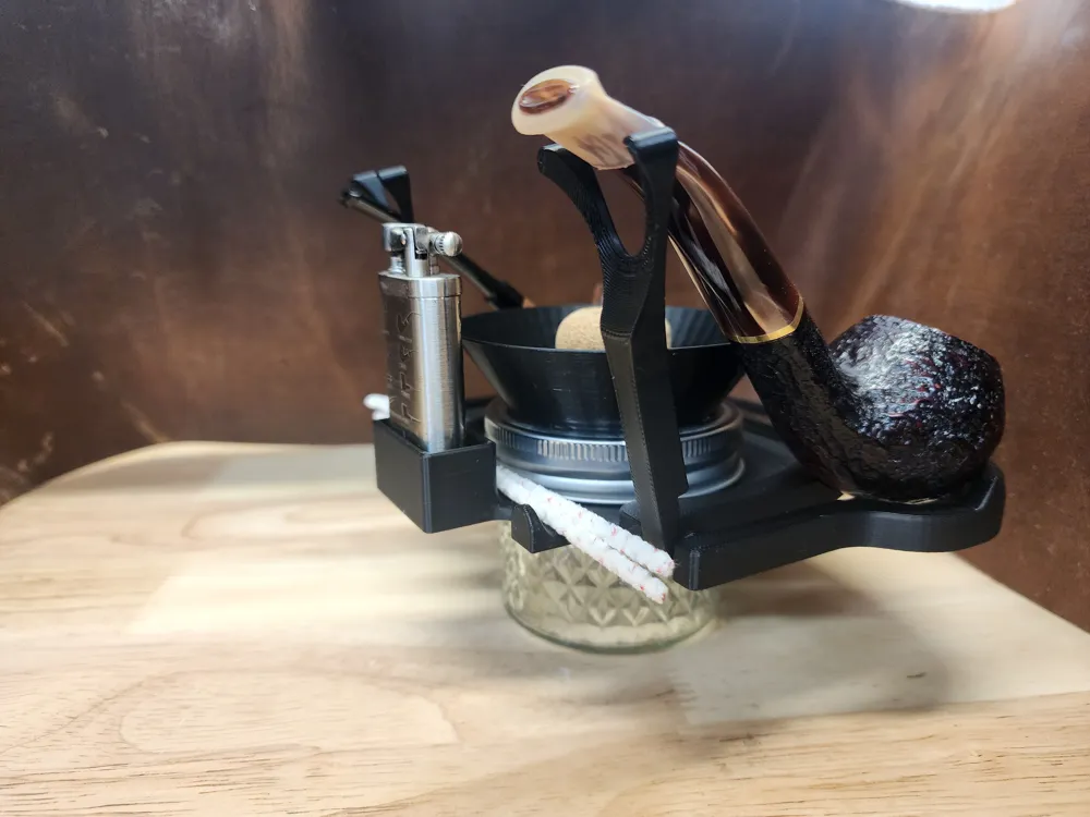 Tobacco Piper's Station: 2 Pipe Stand + Ashtray - Free 3D Print Model ...