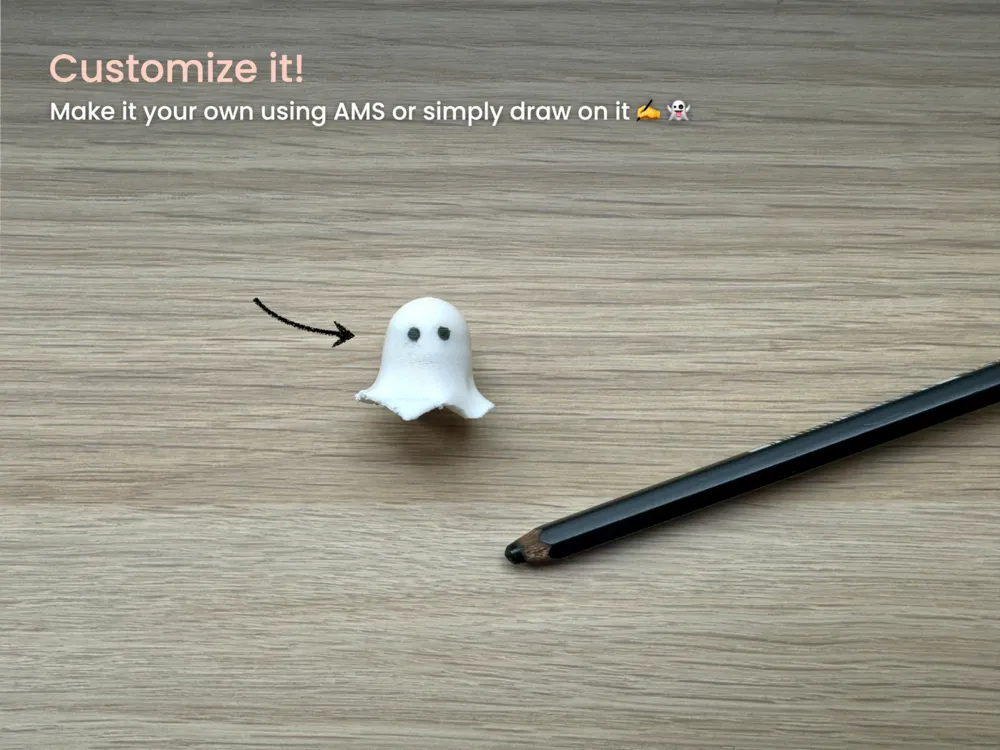 Cute Ghost Pencil Topper by CMD MakerWorld: Download Free 3D Models
