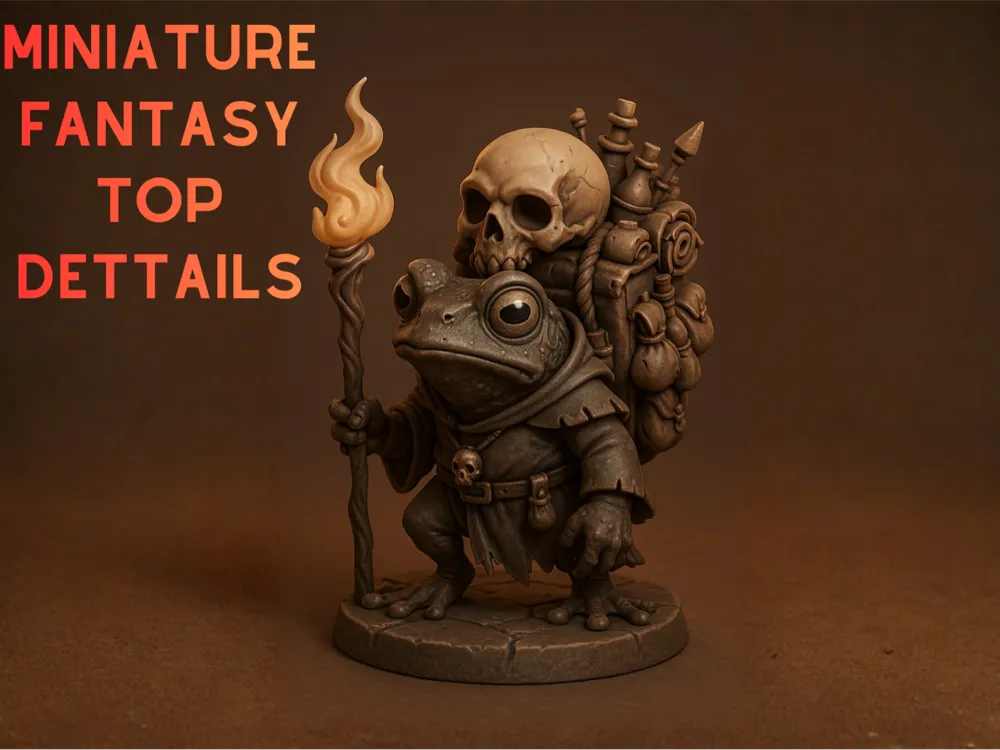 Frog negromancer miniature fantasy - Free 3D Print Model - MakerWorld