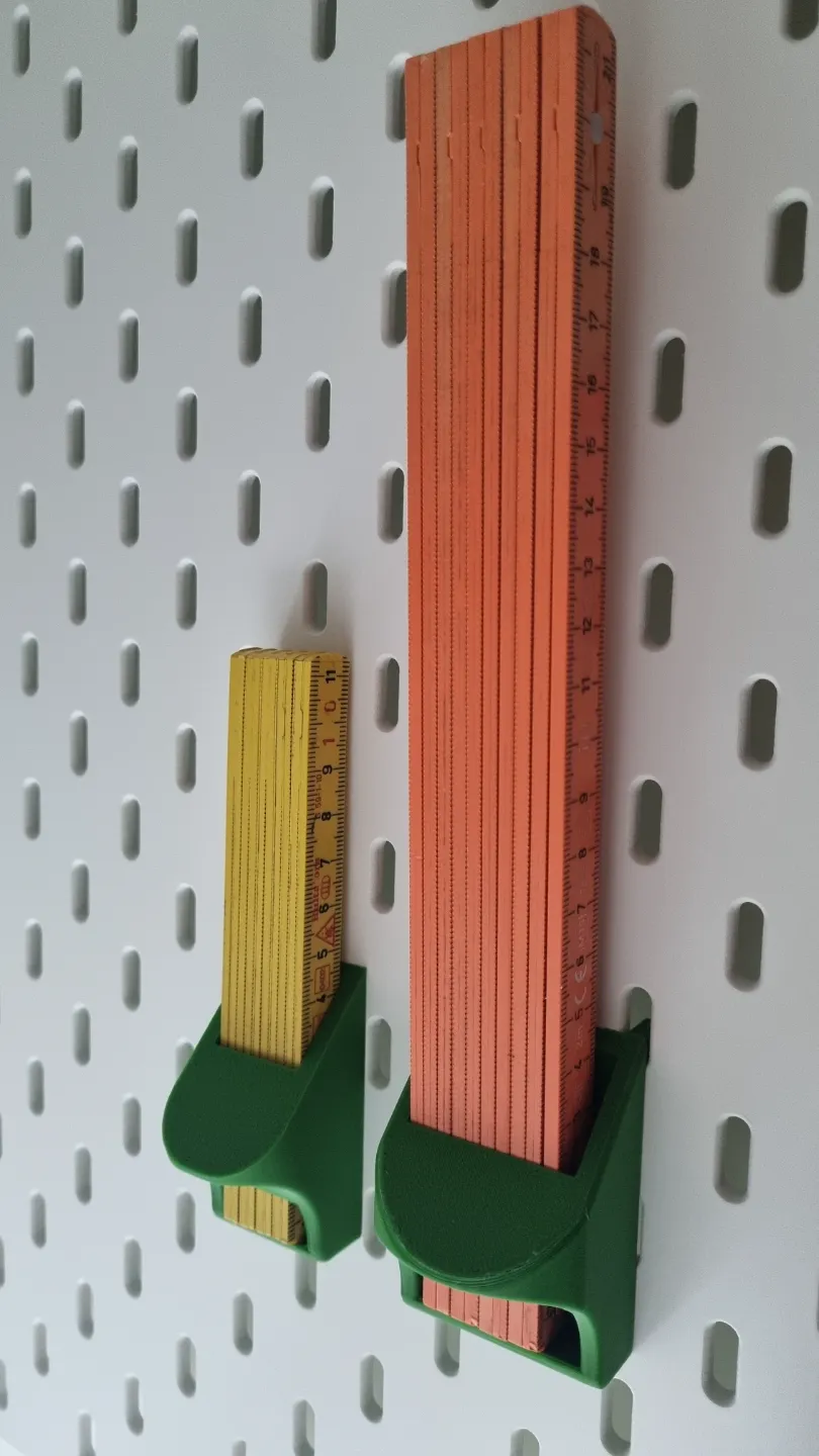 Holder for 1M Folding Ruler for IKEA Skadis Remixed by Mapleman ...