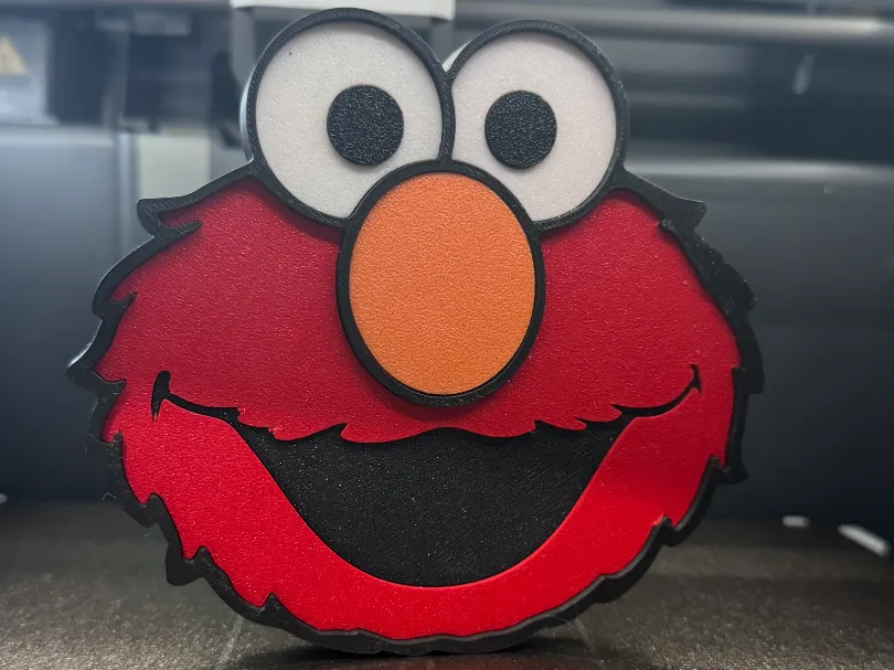 Elmo Wall Decor (NO AMS-Multipart) by ItsBryy3D - MakerWorld