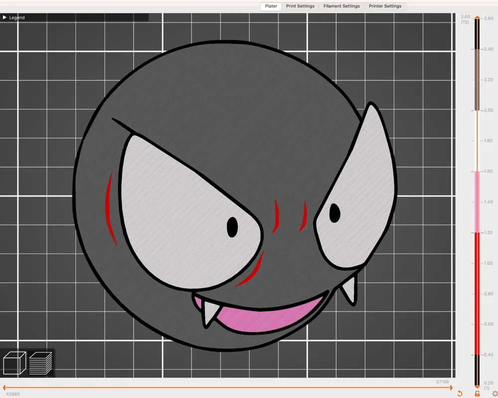 2D art - Gastly by 3DNestCZ - MakerWorld