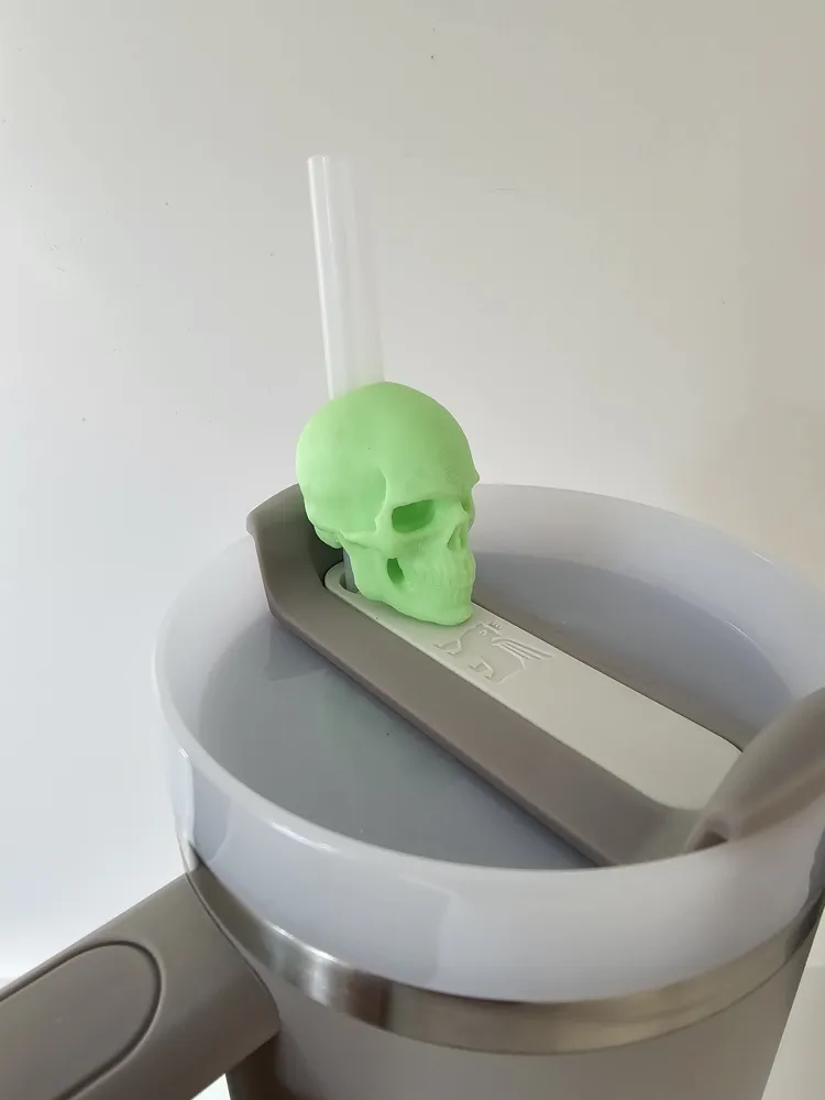 Halloween Skull Straw Topper - Free 3D Print Model - MakerWorld