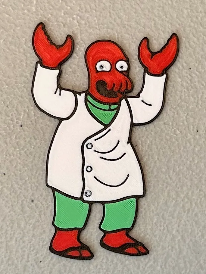Multicolor Zoidberg Magnet - Free 3D Print Model - MakerWorld