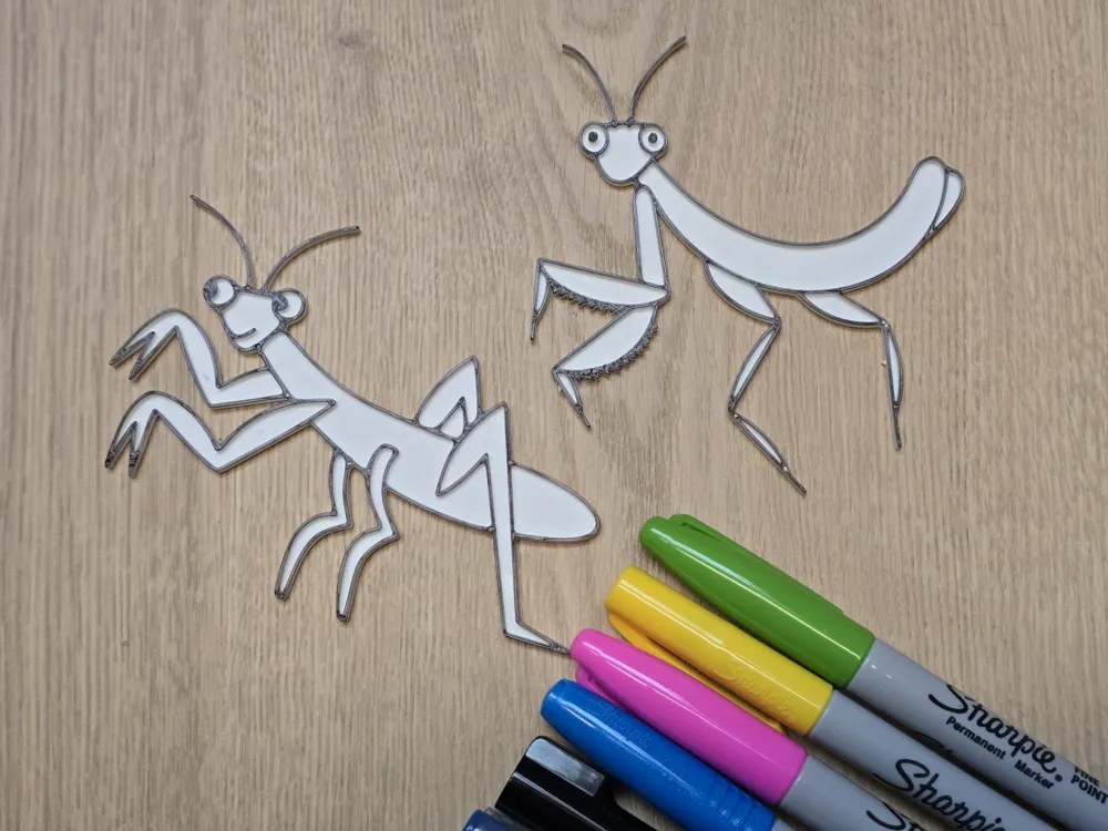 Praying Mantis Insect Bug Coloring Craft by Merilno3D MakerWorld ...