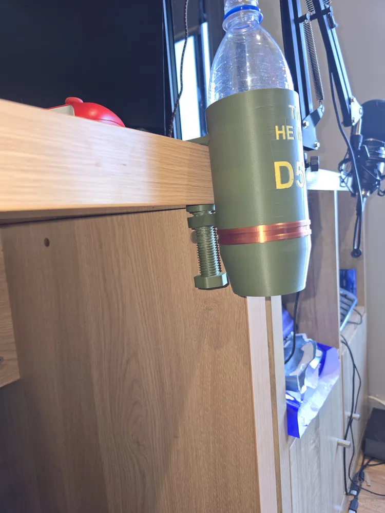 M107 Artillery shell inspired desk bottle holder by Filaments and ...