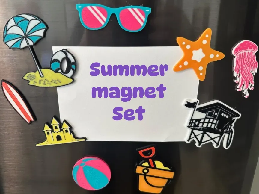 Summer Beach Magnet Set by goldiesvinyl - MakerWorld