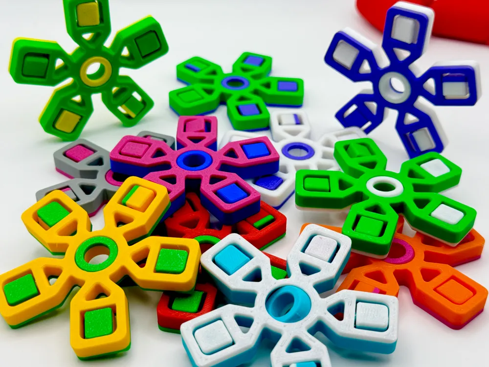 Flip 5 Spin Fidget Spinner! - print in place - Free 3D Print Model ...