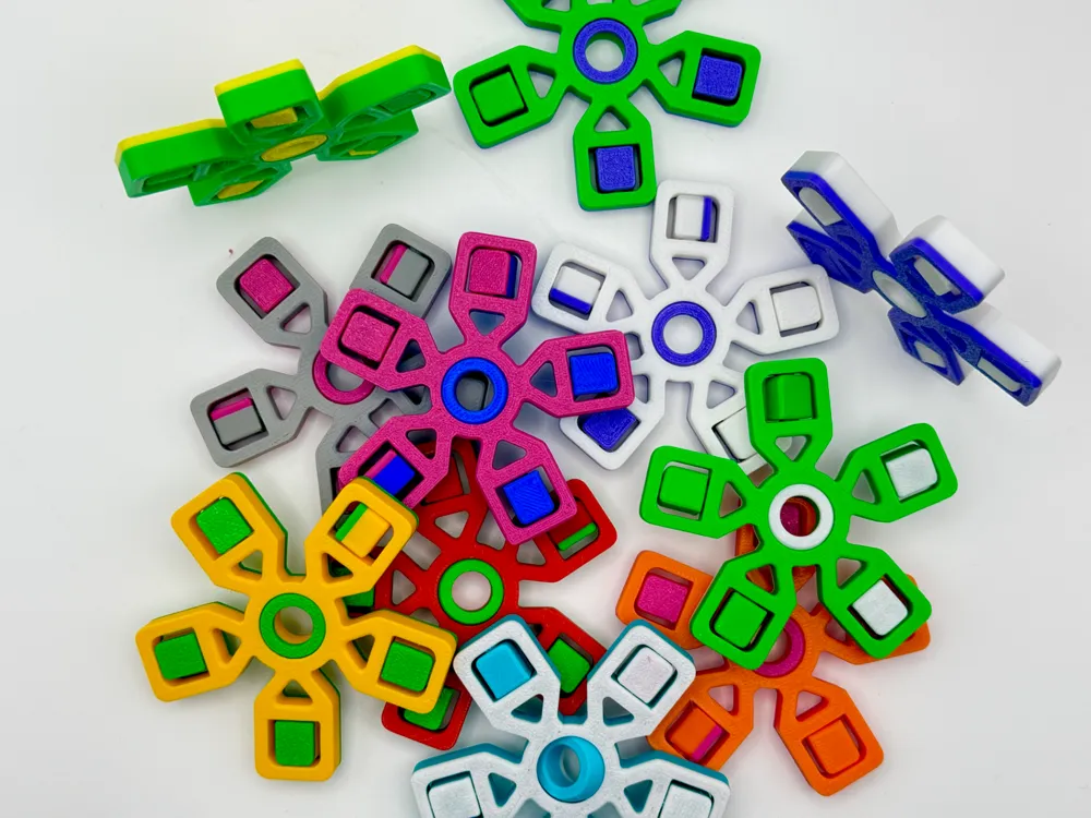 Flip 5 Spin Fidget Spinner! - print in place - Free 3D Print Model ...