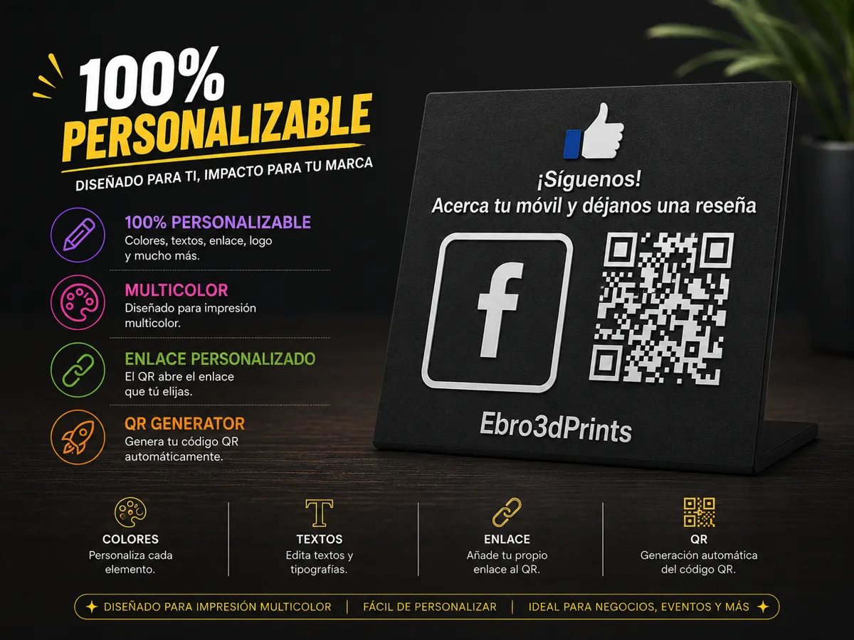 Smart Social Display - Facebook - NFC+QR - Free 3D Print Model - MakerWorld