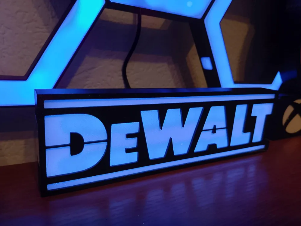 DEWALT LED Sign – Illuminated Logo with RGB Effect - Free 3D Print ...
