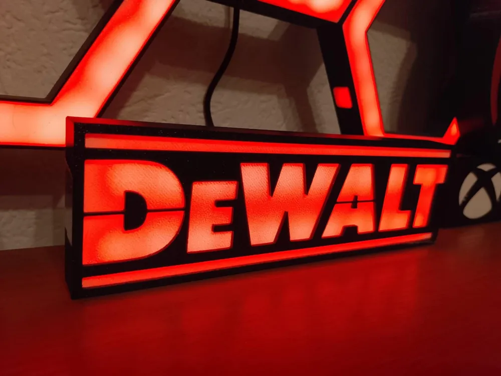 DEWALT LED Sign – Illuminated Logo with RGB Effect - Free 3D Print ...