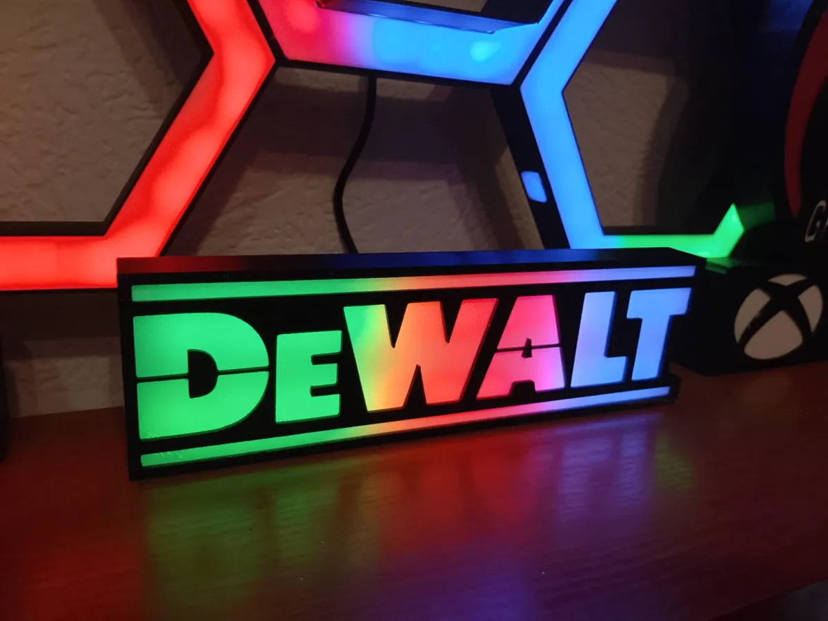 DEWALT LED Sign – Illuminated Logo with RGB Effect - Free 3D Print ...