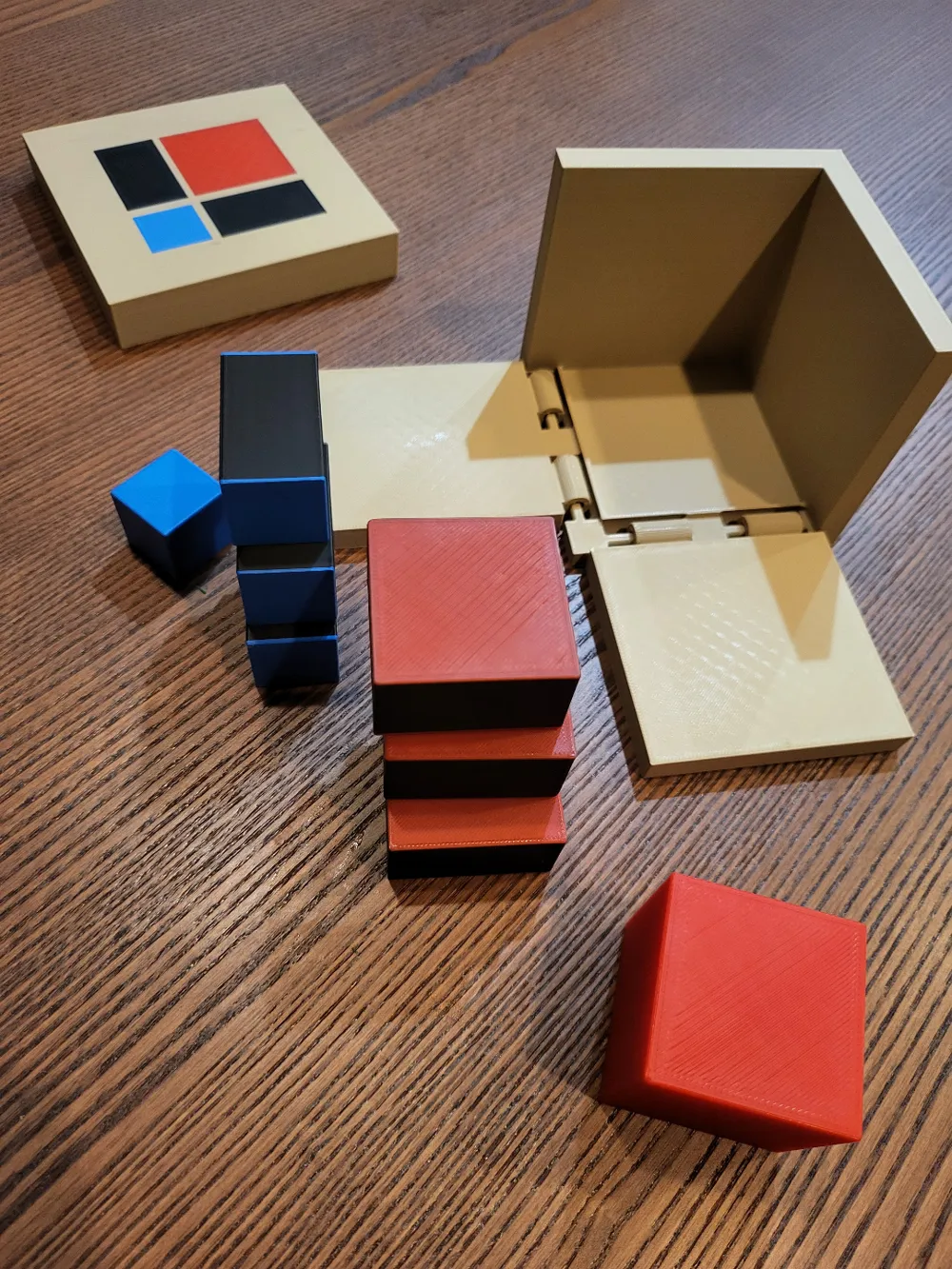 Montessori Binomial Cube with Hinged Box by frizzl3Dmama - MakerWorld