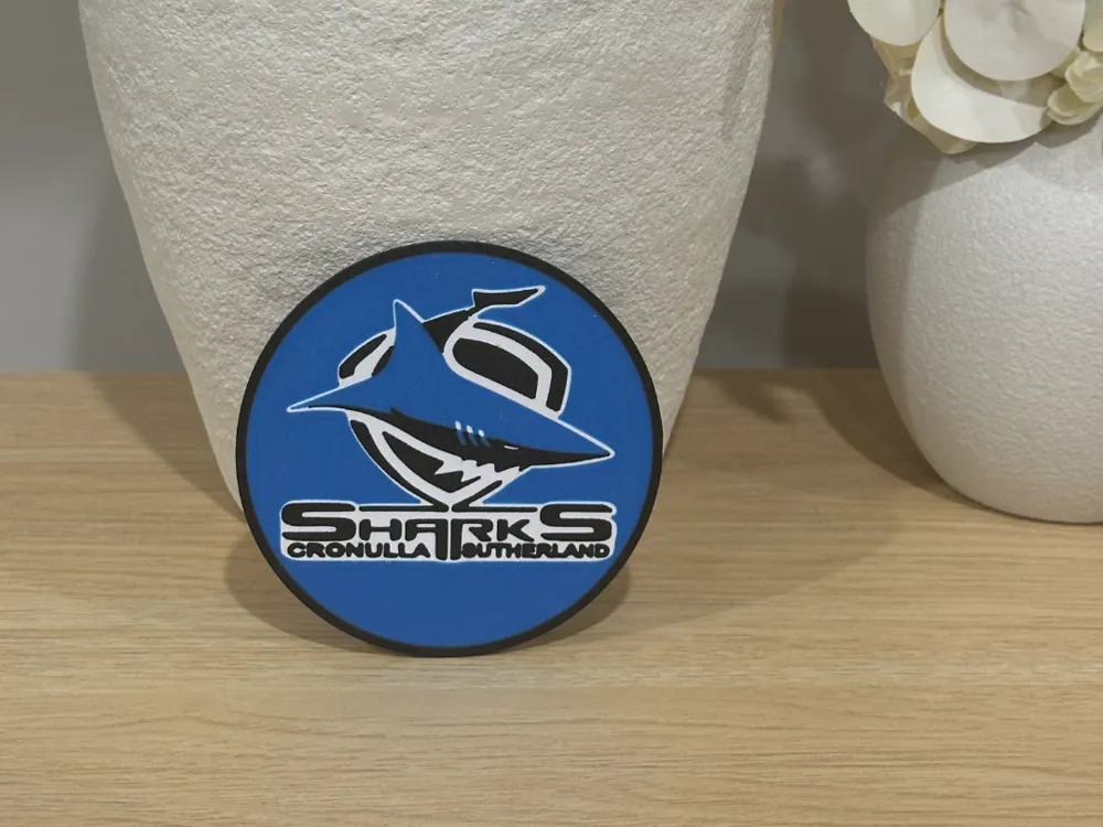 Coaster Set Nrl Sharks Inspired - Free 3D Print Model - MakerWorld