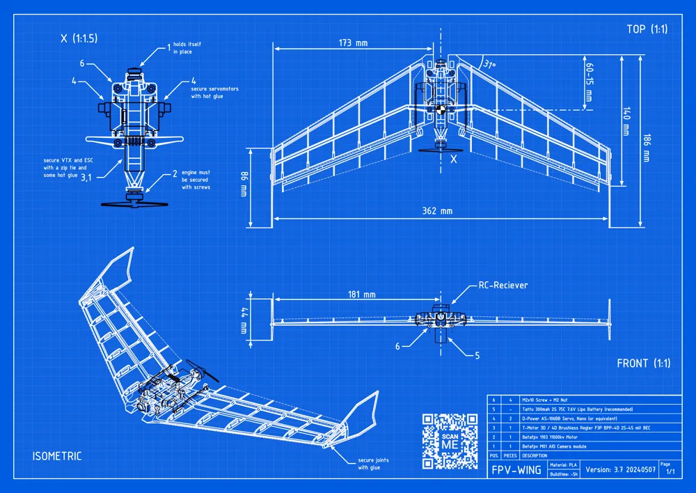 FPV-Wing-Racer (rev.2) - Free 3D Print Model - MakerWorld
