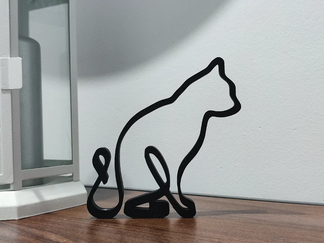 Feline Curve Decoration - Free 3D Print Model - MakerWorld