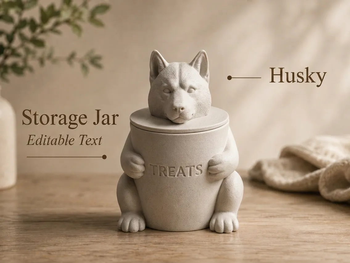 Husky Storage Jar - Free 3D Print Model - MakerWorld