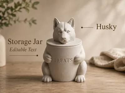 Husky Storage Jar - Free 3D Print Model - MakerWorld