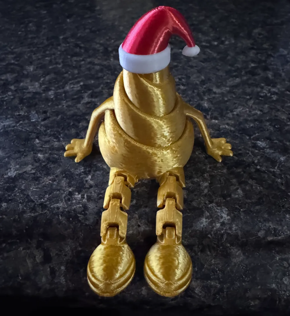 Articulated Poop Emoji with Santa Hat by k5reeves - MakerWorld