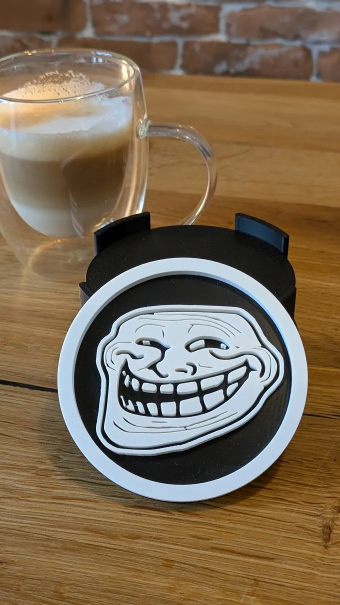 "Troll" meme coaster - Free 3D Print Model - MakerWorld