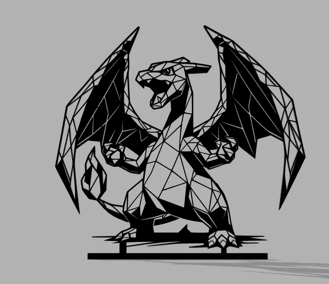 Geometric Low Poly Charizard Pokemon V6.1 by 3DPrintWolf MakerWorld ...