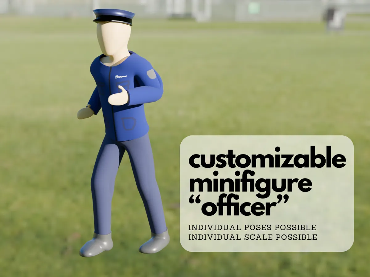 H0 Scale Minifigure "Police officer" - Free 3D Print Model - MakerWorld