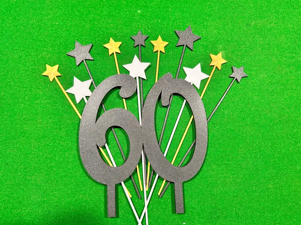 60 sixty cake topper by Ingridbugeja23 - MakerWorld