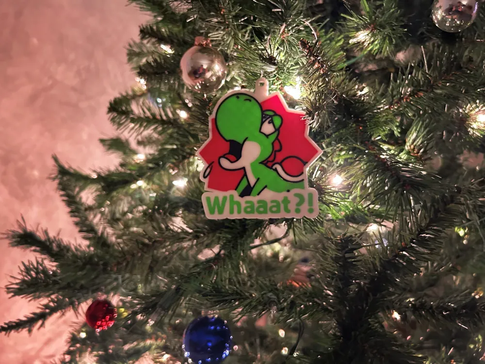 Yoshi "Whaaat?" Christmas Ornament (Mario Party) by Ian A - MakerWorld