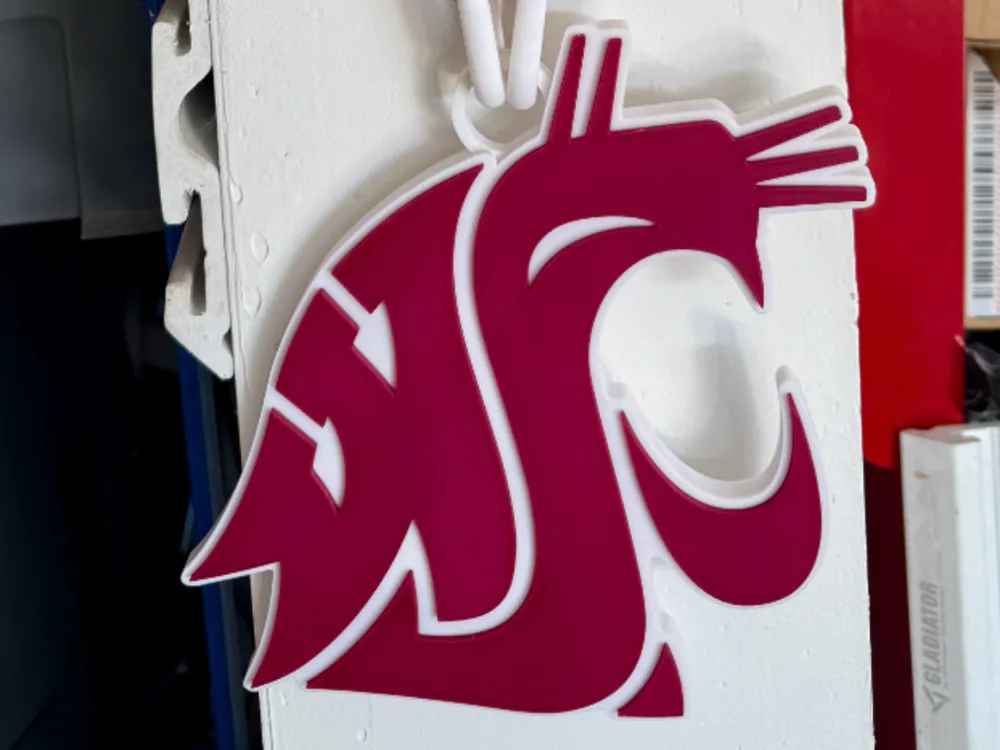 WSU Cougars oversized logo chain and sign - Free 3D Print Model ...