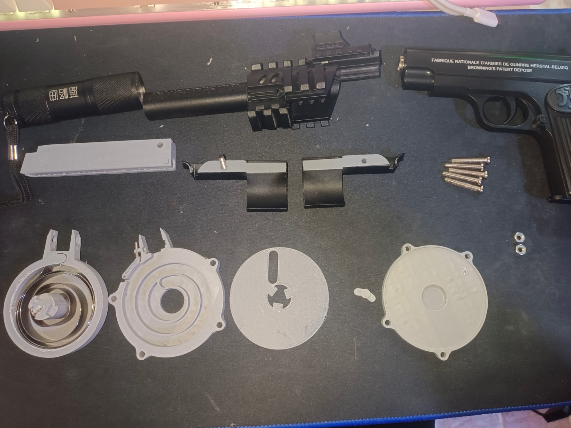 勃朗宁玩具手枪弹鼓，6毫米bb弹玩具枪 来自 JPMS MakerWorld：免费下载 3D 模型