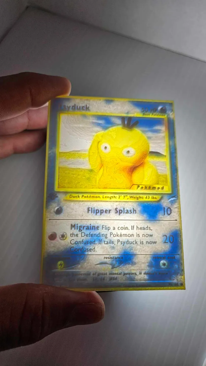 Pokemon Psyduck CMYK Litho Card for Display Stand by Maximumdreamers ...