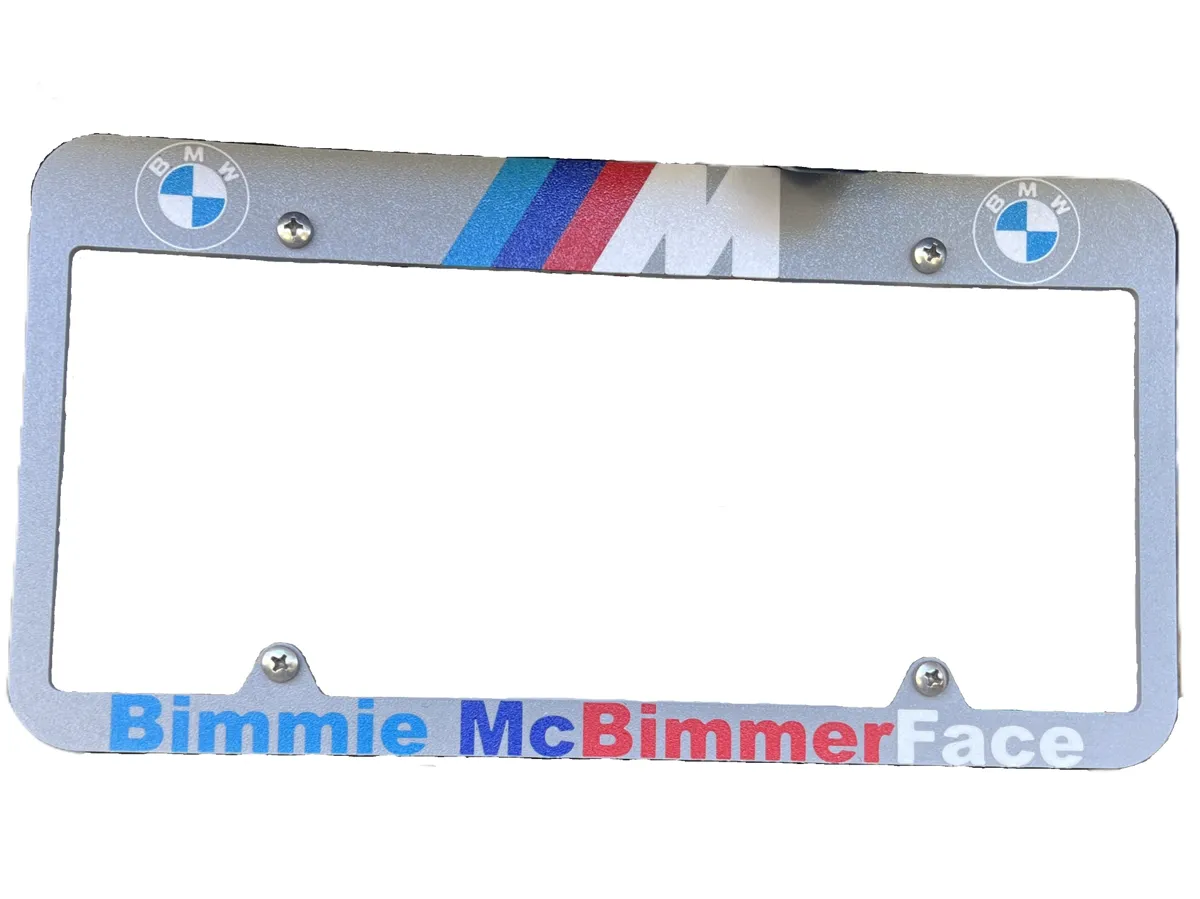 BMW License plate Frame Bimmie Mc BimmerFace - Free 3D Print Model ...