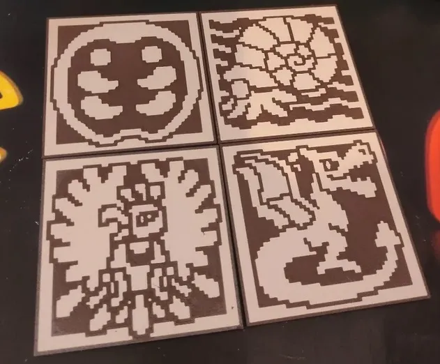 Pokémon Ruins of Alph Coasters, Posavasos Pokémon by Juanill0 - MakerWorld