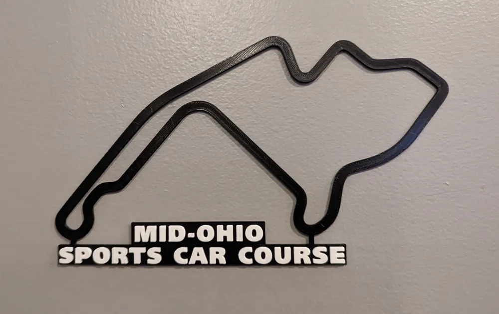Mid - Ohio Track Map with Nameplate Wall Art by dakjones82 - MakerWorld
