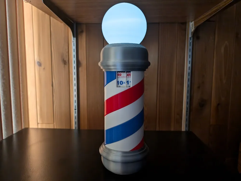 Barber Pole Clock w/ Optional Tealight - Free 3D Print Model - MakerWorld