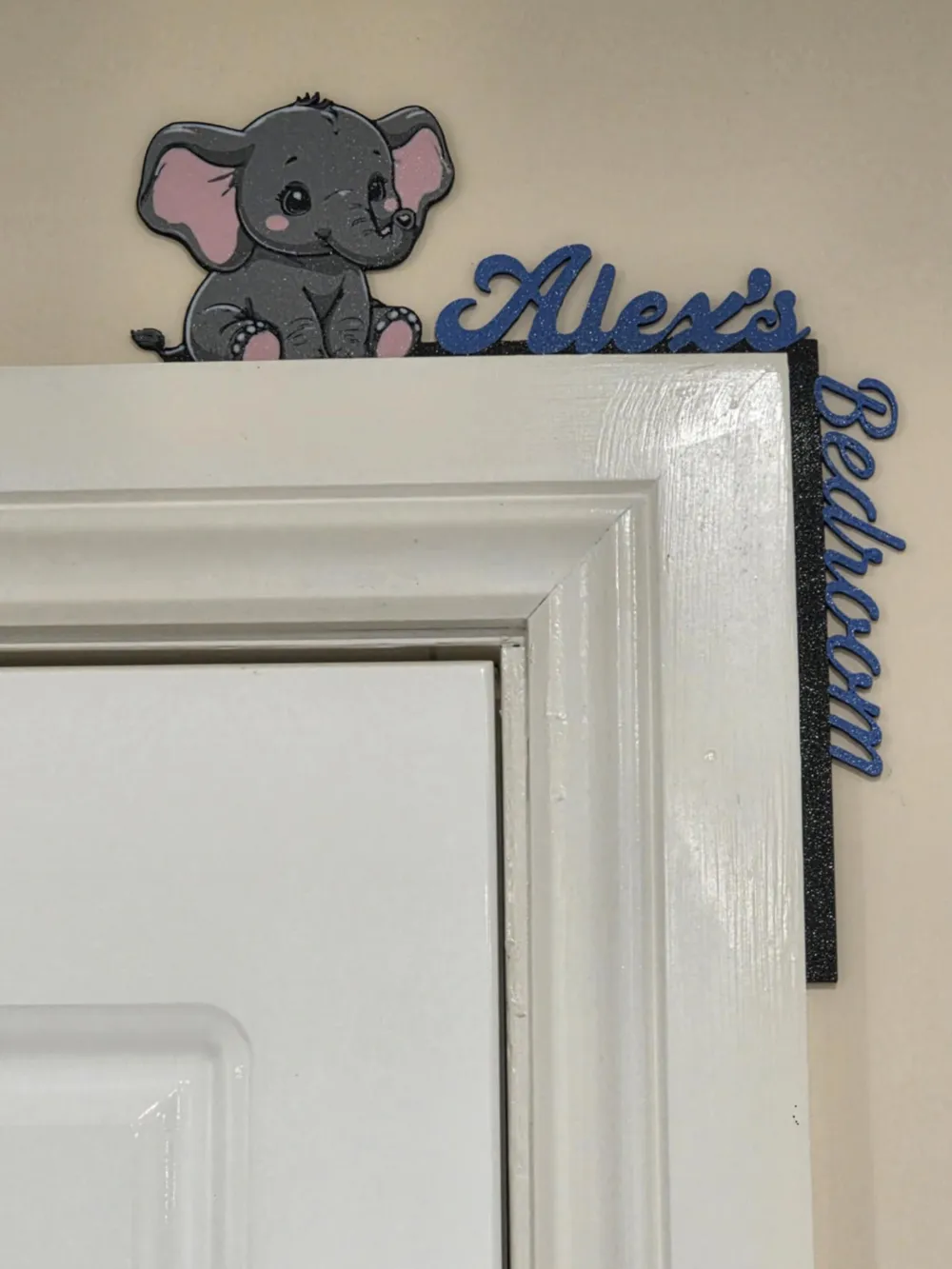Alex's bedroom door sign elephant cute - Free 3D Print Model - MakerWorld