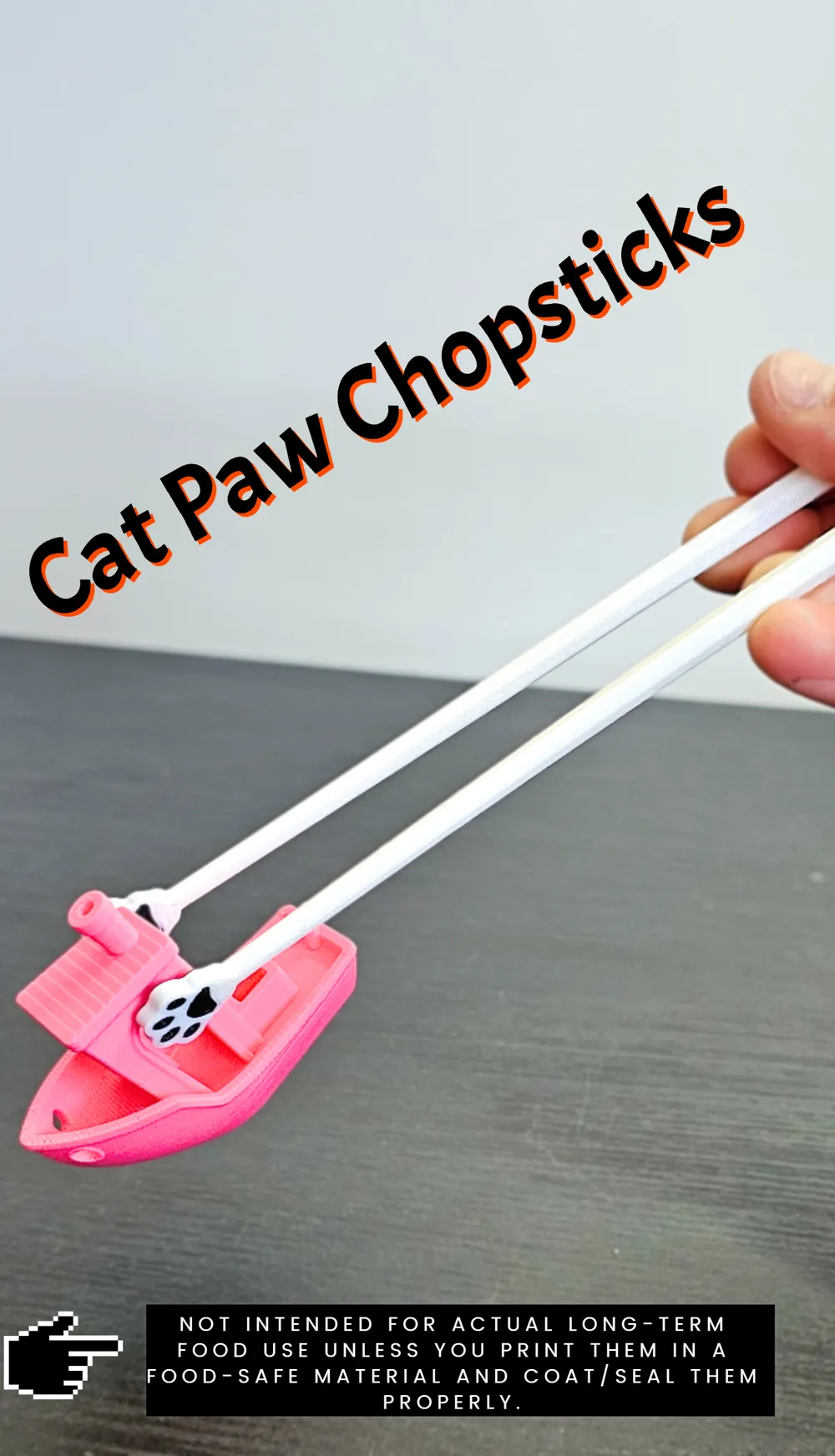 Cat Paw Chopsticks - Free 3D Print Model - MakerWorld
