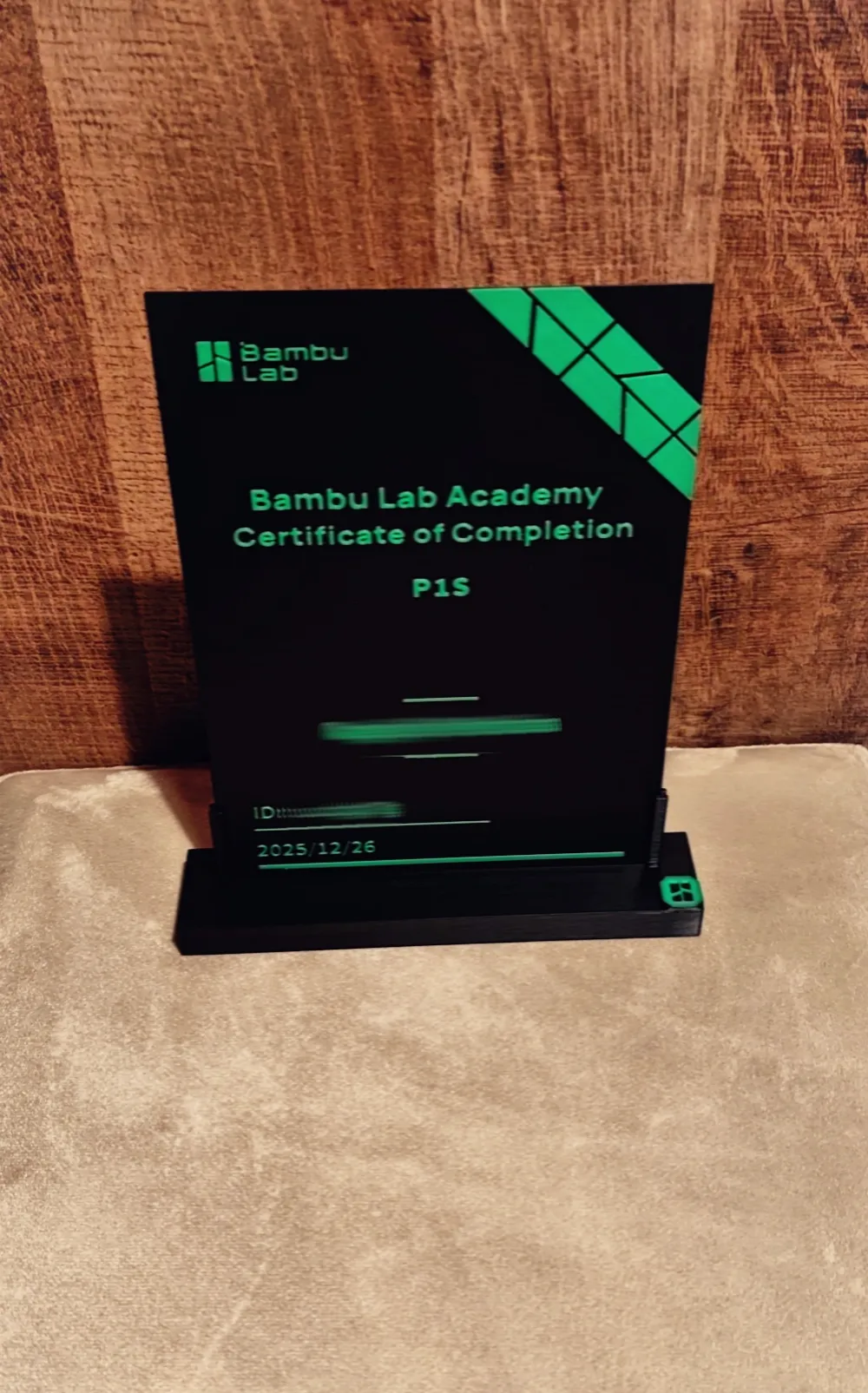 Base for Bambu Lab Academy Certificate - Free 3D Print Model - MakerWorld