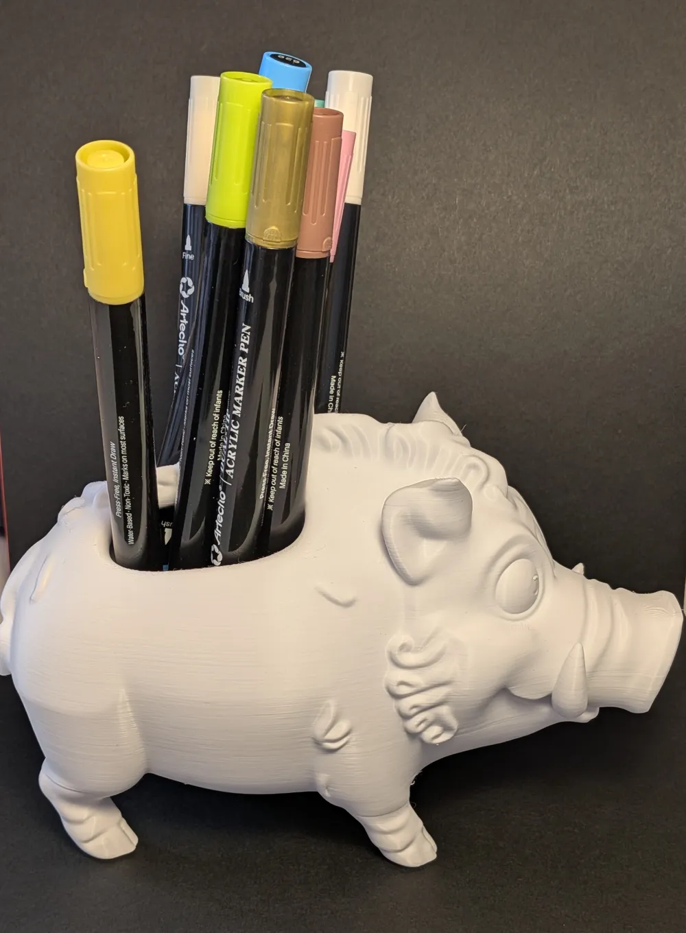 Wild Boar - Pen Holder - Free 3D Print Model - MakerWorld