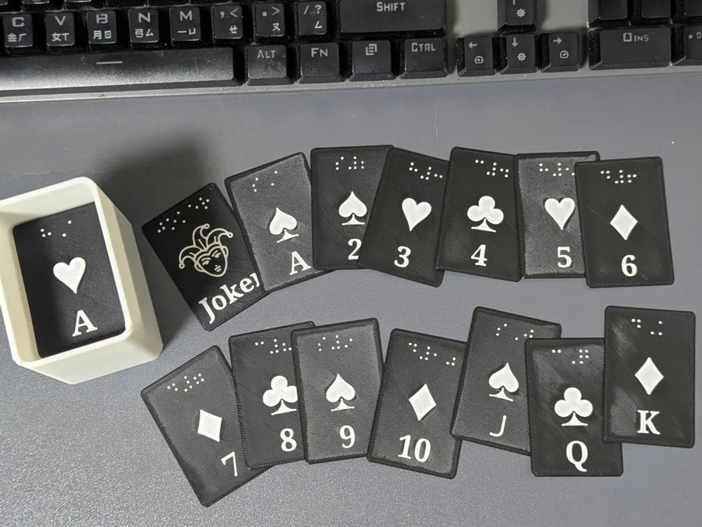 Dual-View (Large Print/Braille) Playing Cards - Free 3D Print Model ...